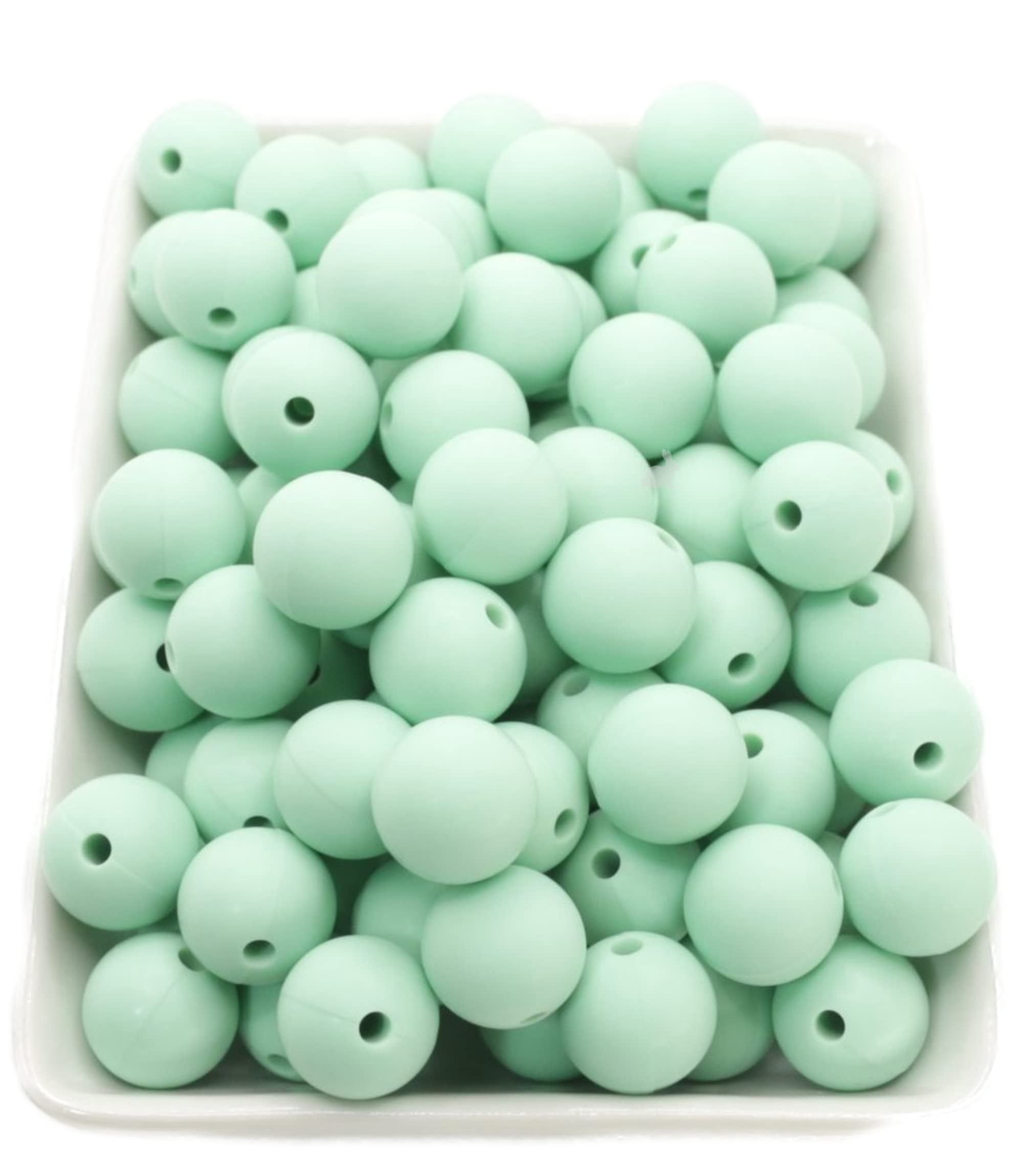 Mint Silicone Beads For Keychain Making, Necklace, Bracelet Making Kit ...
