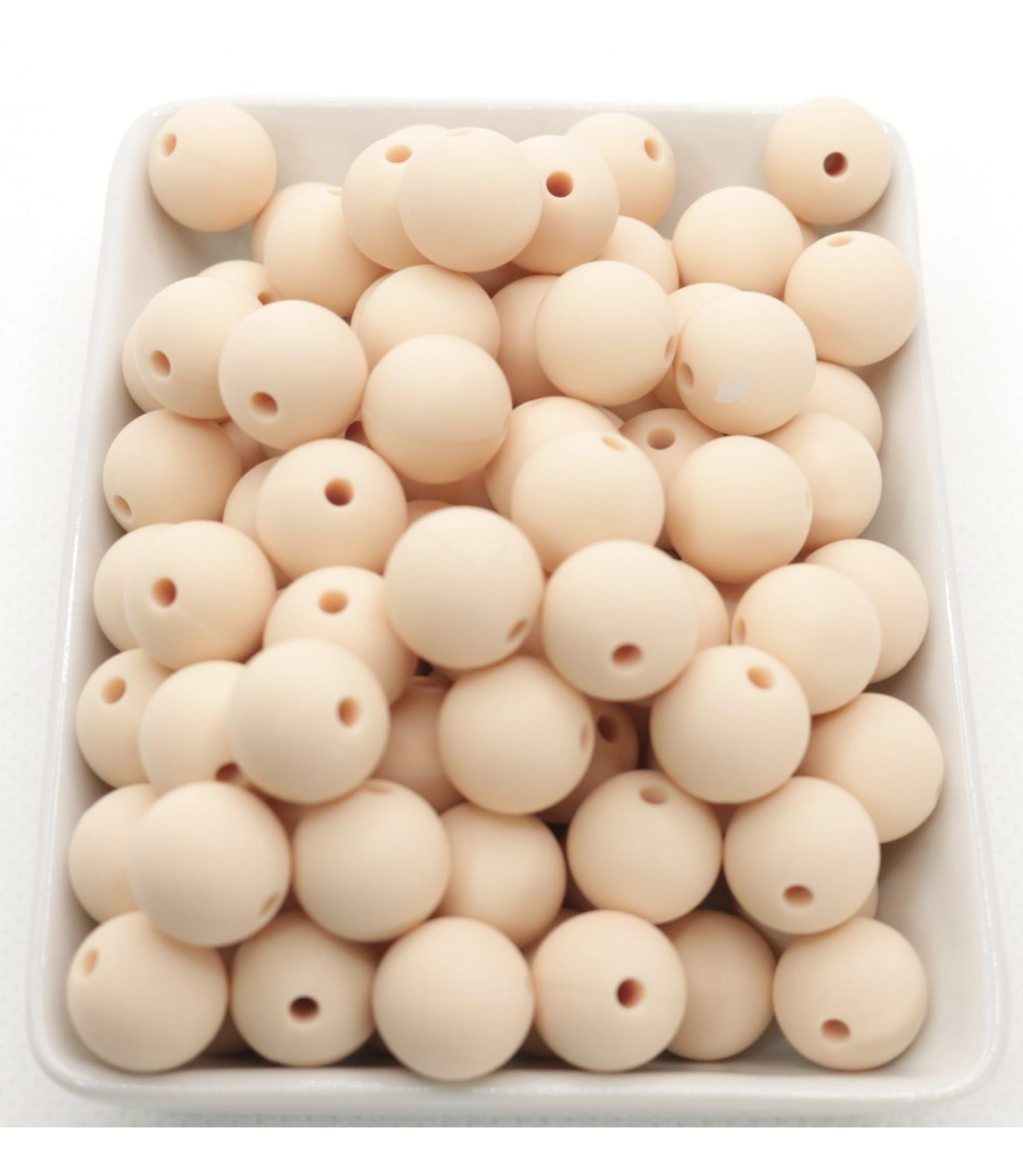 Beige Silicone Beads for Keychain Making, Necklace, Bracelet Making Kit ...
