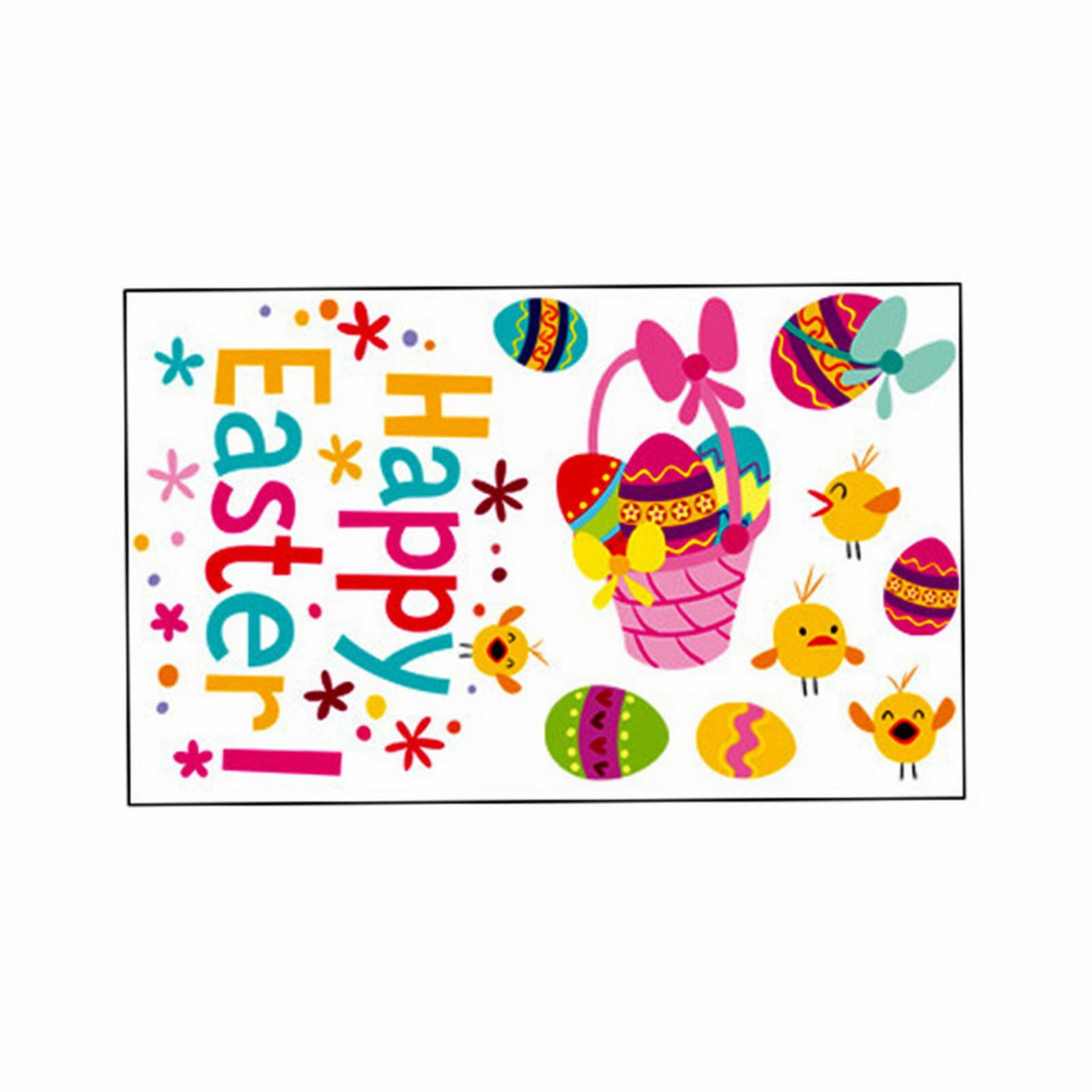 Blue Rabbit Egg Easter Static Film Glass Window Sticker Stickers Green ...