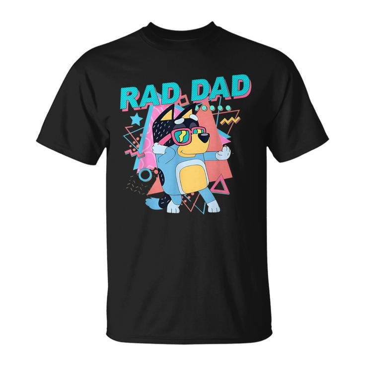 Blue Rad Dad T-Shirt – Tan Blue Heeler Bandit Dad Retro Costume Shirt ...