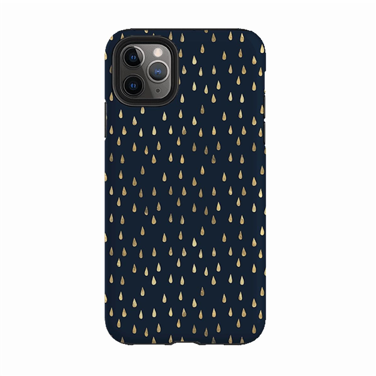 Blue Rain Abstract Drip Pattern Phone Case for iPhone 16 15 14 13 12 11 ...