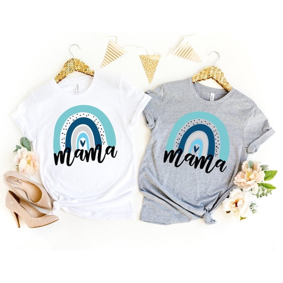 Blue Rainbow Mama Shirt Mother 39 s Day Gift - Walmart.com