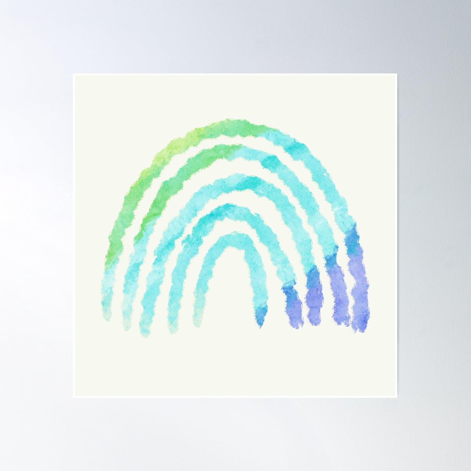 Blue Rainbow Pride Art Poster Wall Art, Modern Wall Decor, 16x16 ...