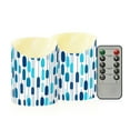Blue Raindrops on White Flameless Candles 2 PCS with Remote Realistic ...