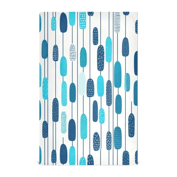 Blue Raindrops on White Kitchen Towels Dishcloth Decorative Waffle ...