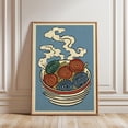 Blue Ramen Poster Japanese Food Illustration Graphic Noodle Bowl Art ...