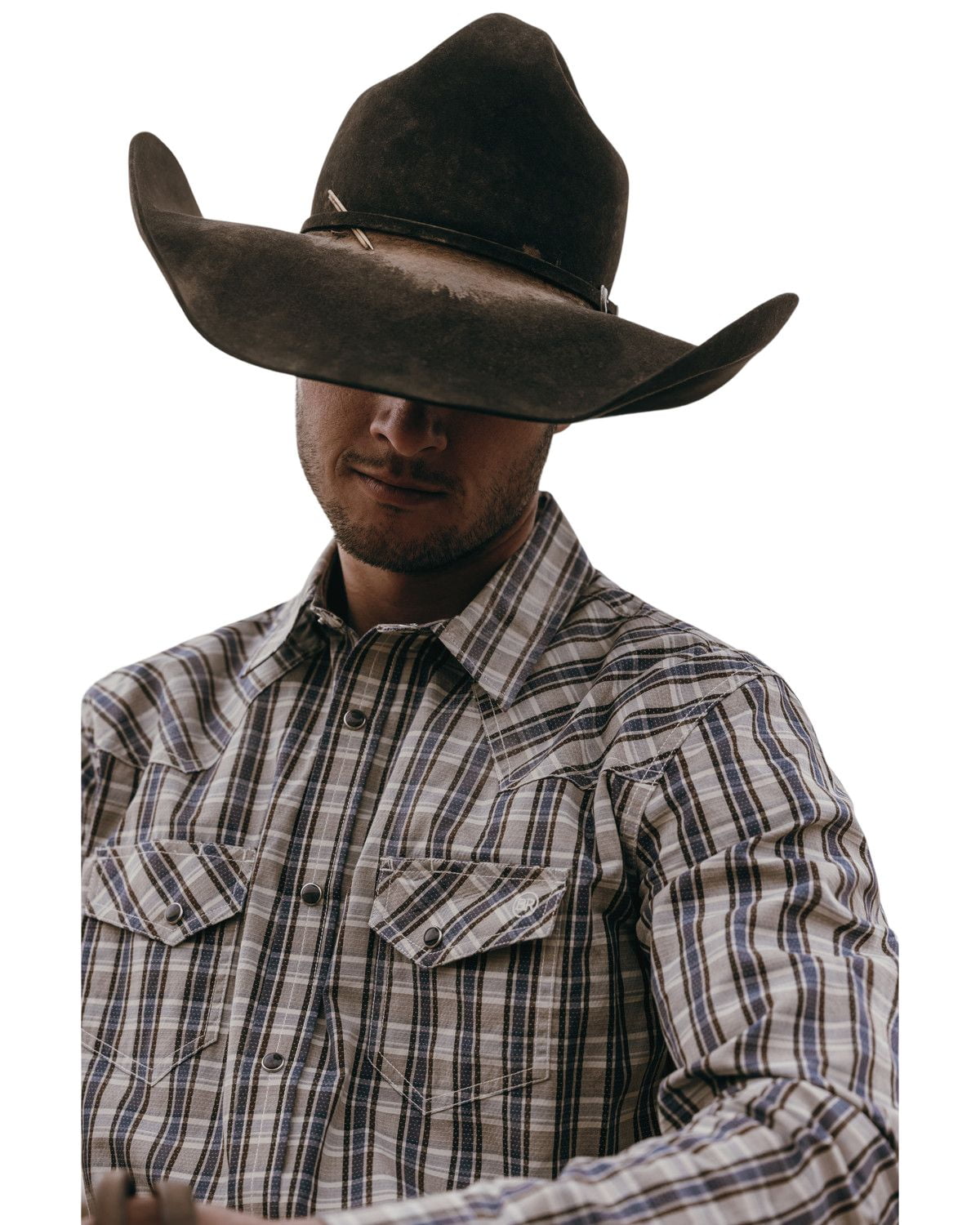 Blue Ranchwear Men's Pradera Plaid Print Long Sleeve Pearl Snap Western ...