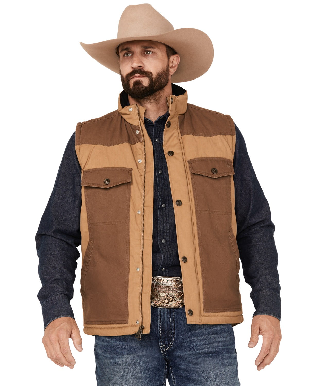Blue Ranchwear Men's Waxed Canvas Vest Beige/Khaki - Walmart.com