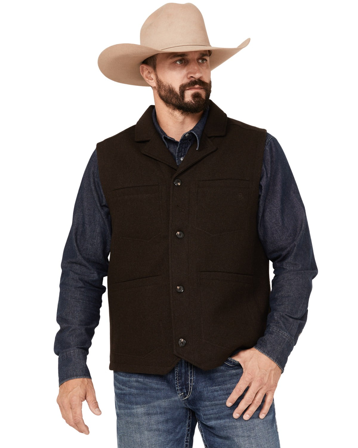 Blue Ranchwear Men's Wool Mackinaw Vest Dark Brown XX- - Walmart.com