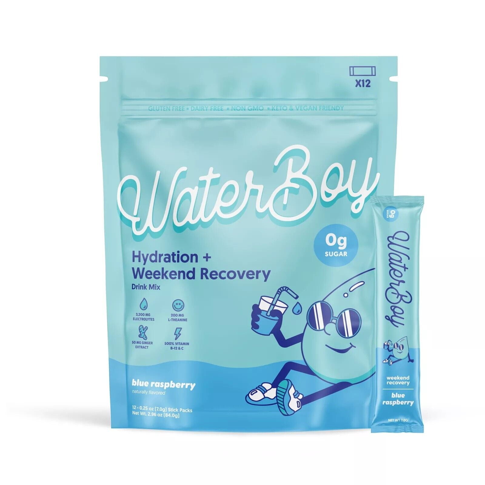 Blue Raspberry Hydration + Weekend Recovery, 12 stick packs NEW ex 7/25 ...