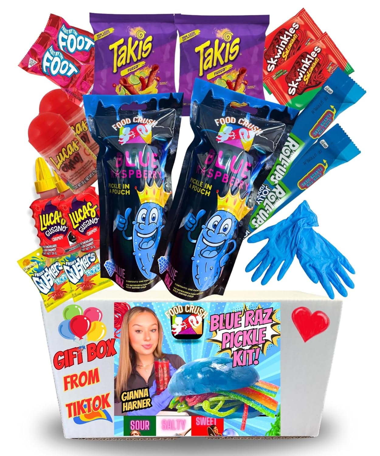 Blue Raspberry Pickle Kit-Double Sized-Mexican Candy Gift Box-Tiktok ...