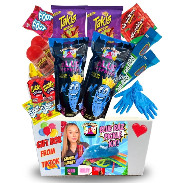 Blue Raspberry Pickle Kit-Double Sized-Mexican Candy Gift Box-Tiktok ...
