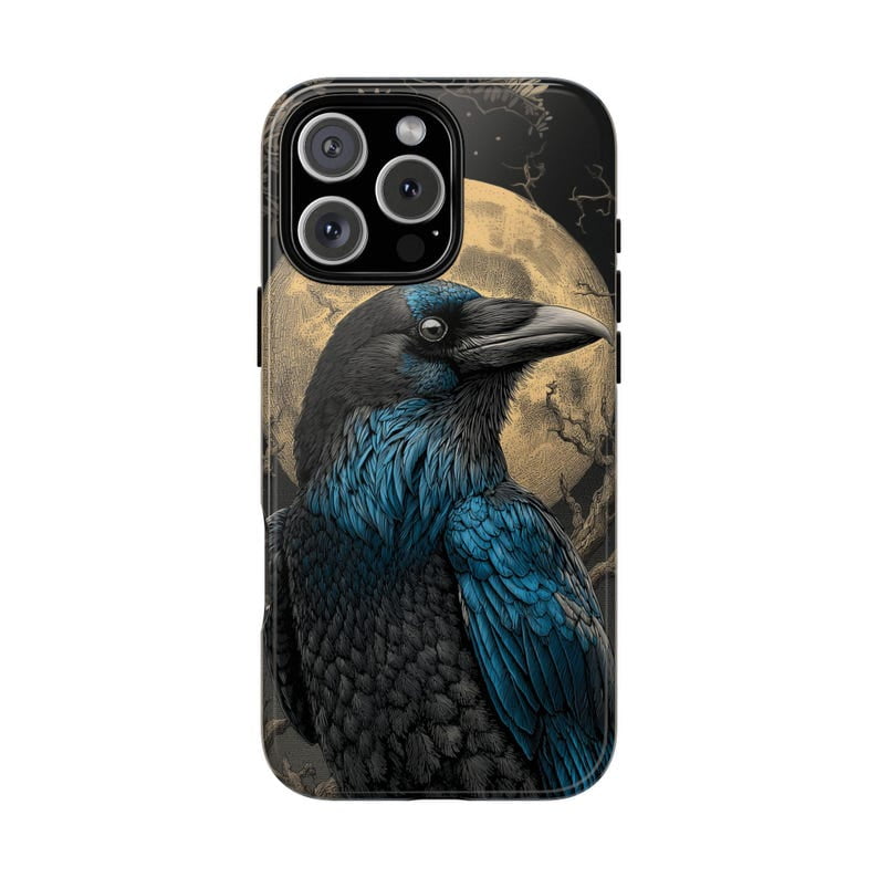 Blue Raven Moonlight Trees Crow Bird Art Phone Case for 17 16 15 14 13 ...