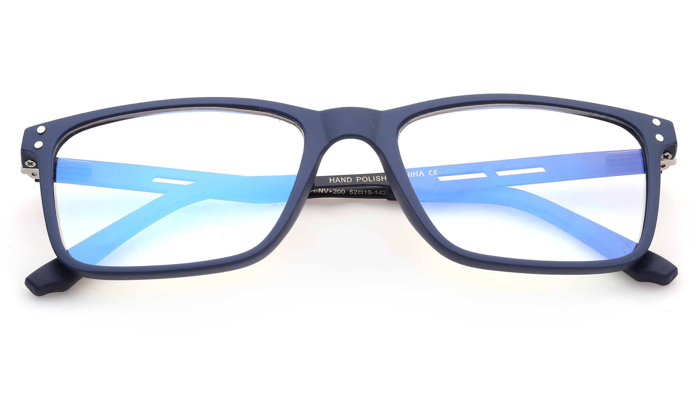 Blue Ray Blocking Lens Light Weight Rectangular Medium Size Frame Metal ...