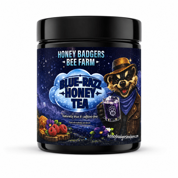 Honey Badgers Blue Razz Honey Tea, Butterfly Pea Flowers Blend ...