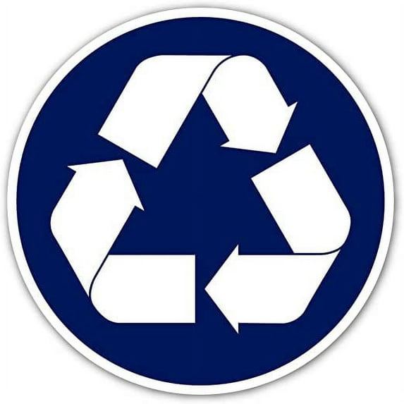 Blue Recycle Sign Vinyl Decal Bumper Sticker - Walmart.com