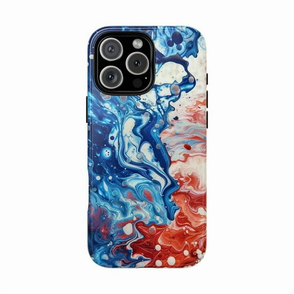 Blue Red Abstract Wave Motion Artistic Pattern iPhone Case Modern ...