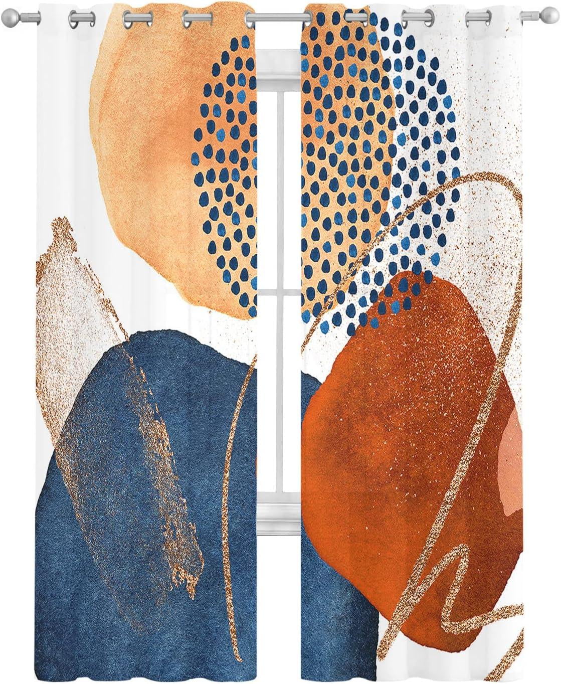 Blue Red Boho Sheer Curtains 2-Panels 52x84 Grommet Drapes - Walmart.com