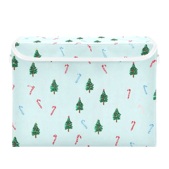 Blue Red Candy Canes Christmas Trees Foldable Storage Bins with Lids ...