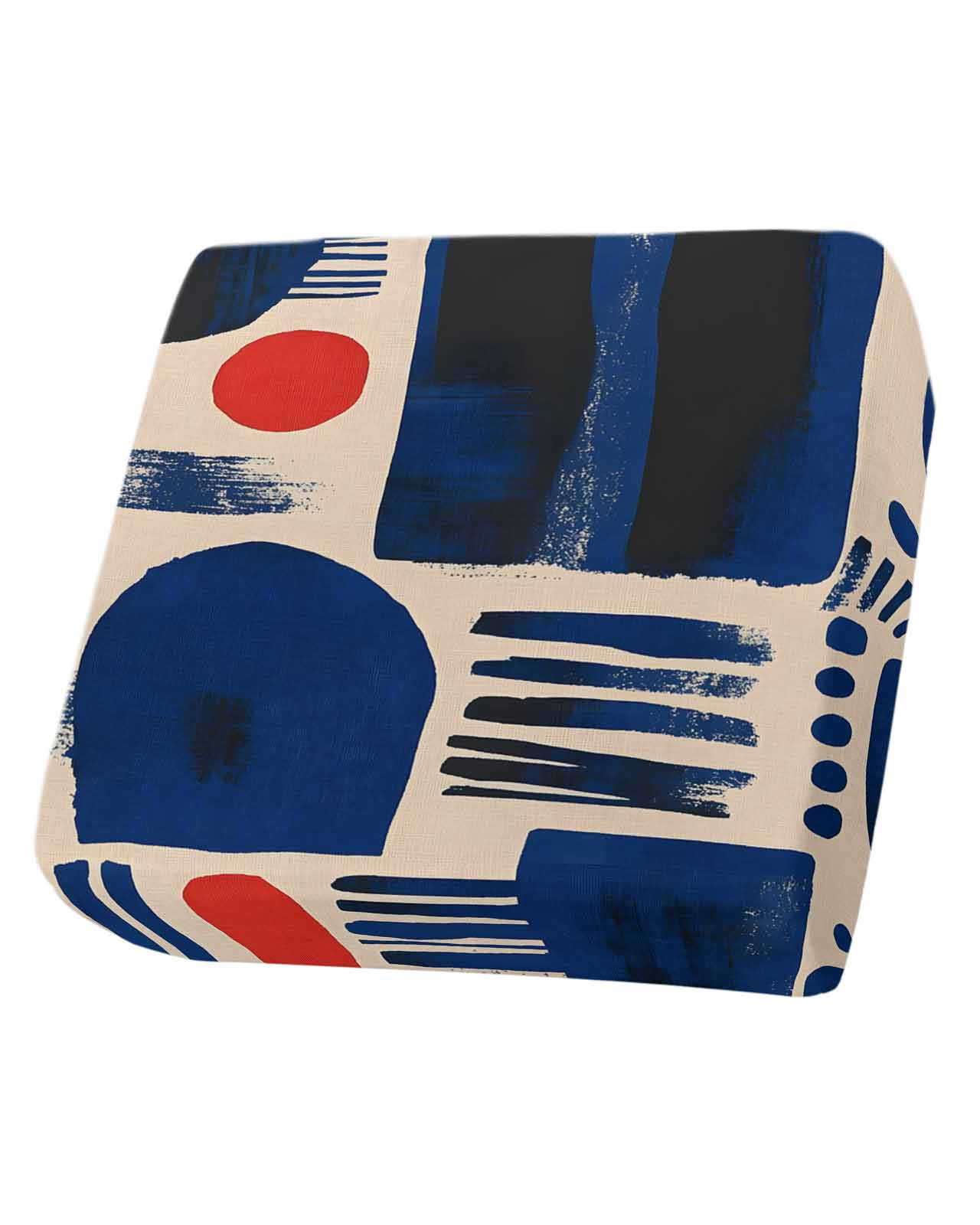 Blue Red Color Block Sofa Couch Cushion Covers Washable, Removable ...