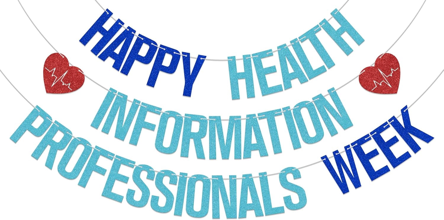 Blue Red Glitter Happy Health Information Professionals Week Banner ...