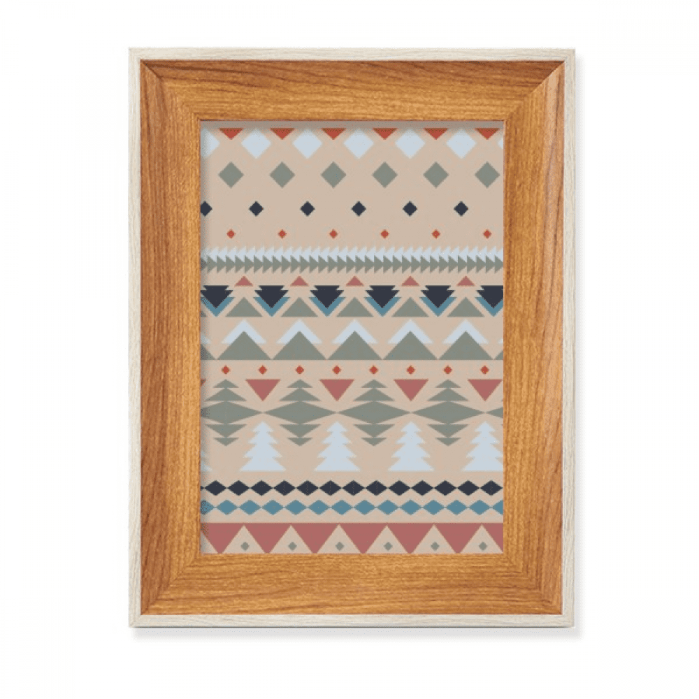 Blue Red Gray Rhombus Triangle Desktop Wooden Photo Frame Display ...