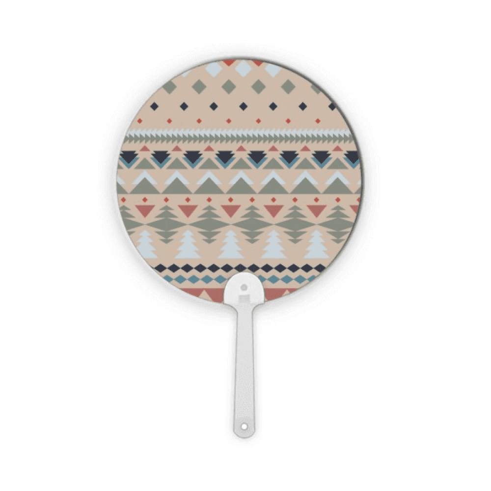 Blue Red Gray Rhombus Triangle Plastic Round Handheld Fan Decorations ...