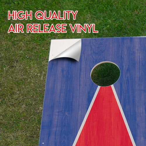 Blue Red Grey Cornhole Skin Decals | Vinyl Wrap for Game Board, Bean ...