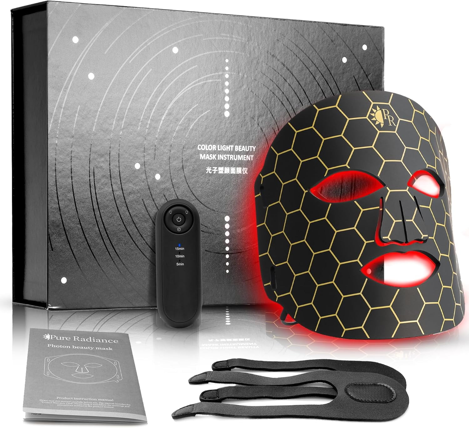 Blue Red LED Face Mask Light Therapy for Face - Red Light Therapy LED ...