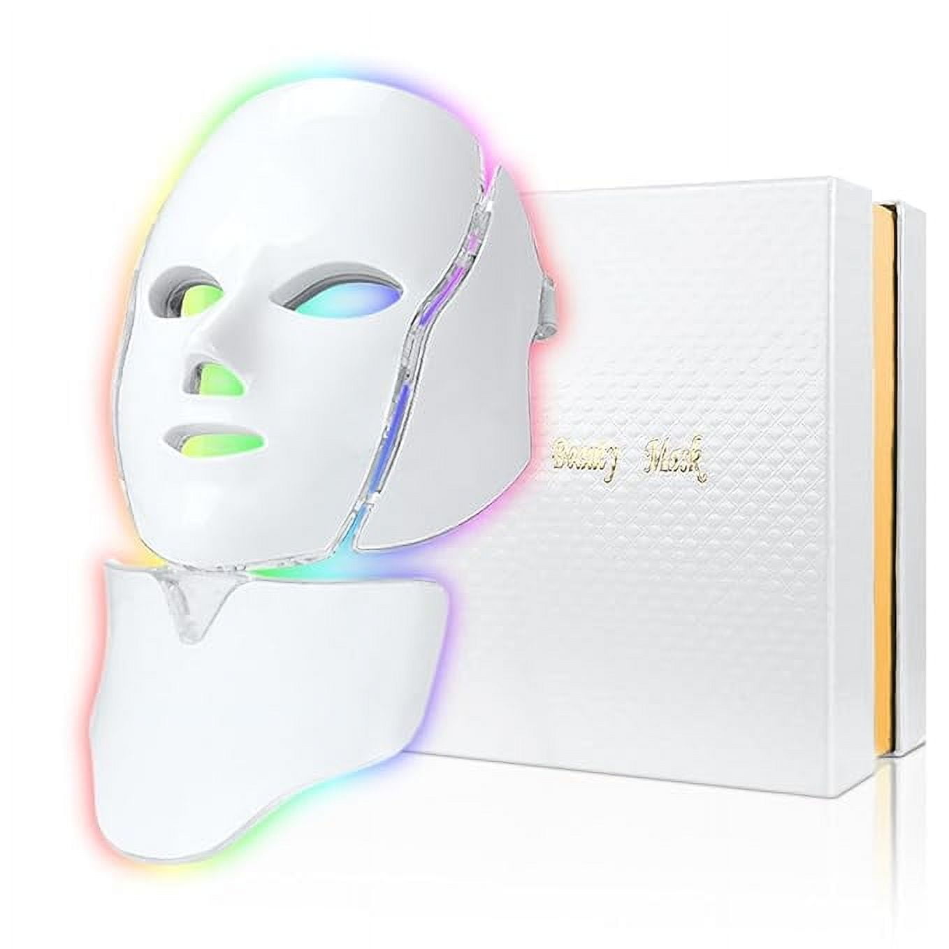 Blue Red Light Therapy Mask for Face, 7 Colors LED Face Mask Light ...