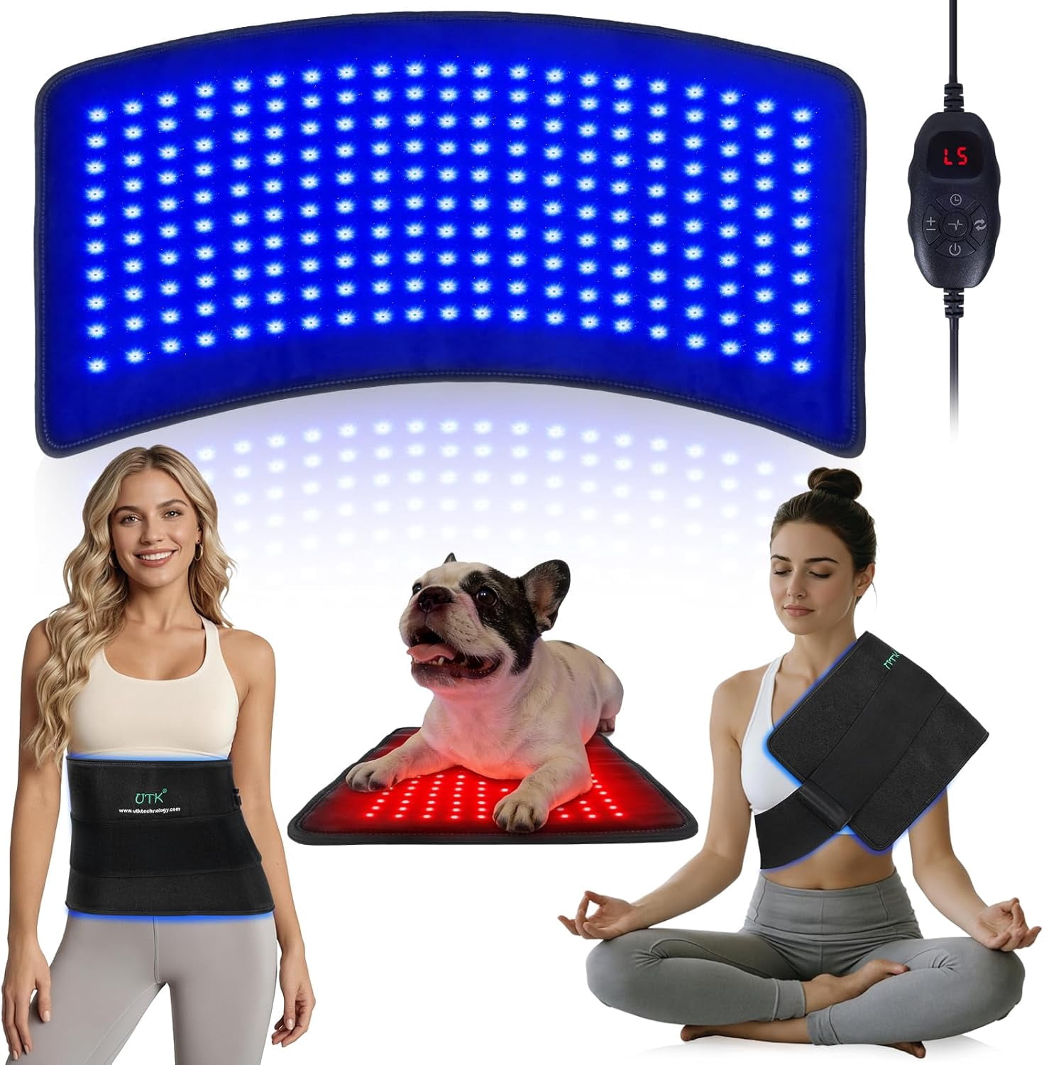 Blue & Red Light Therapy Mat for Body, 23" x 11" Large Infrared Light ...