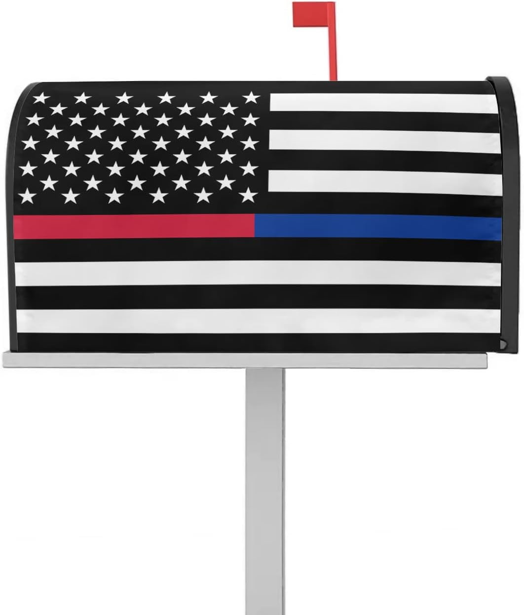 Blue Red Line Flag Mailbox Covers Standard Size Police Firefighter ...