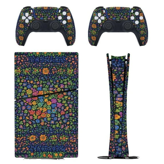 Blue Red Mandala Pattern Console Skin Bundle for PS5 Pro Slim Disc ...