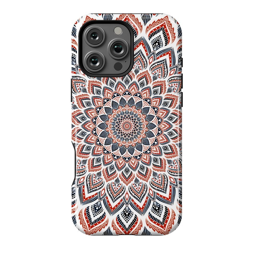 Blue Red Mandala Spiritual Art Phone Case for iPhone 11 12 13 14 15 16 ...