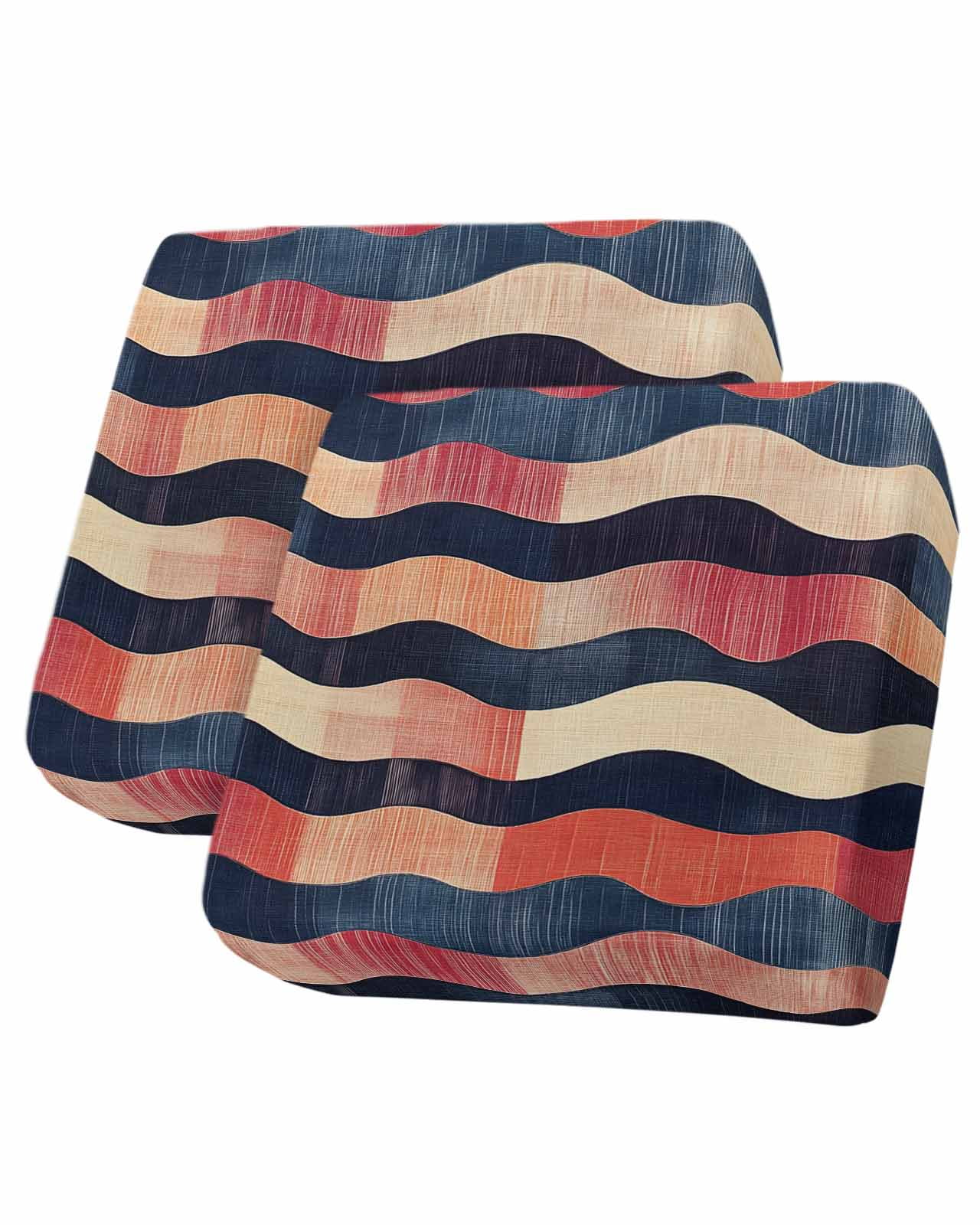 Blue Red Moire Sofa Couch Cushion Covers Washable, Removable Stretchable Sectional Couch Covers ...