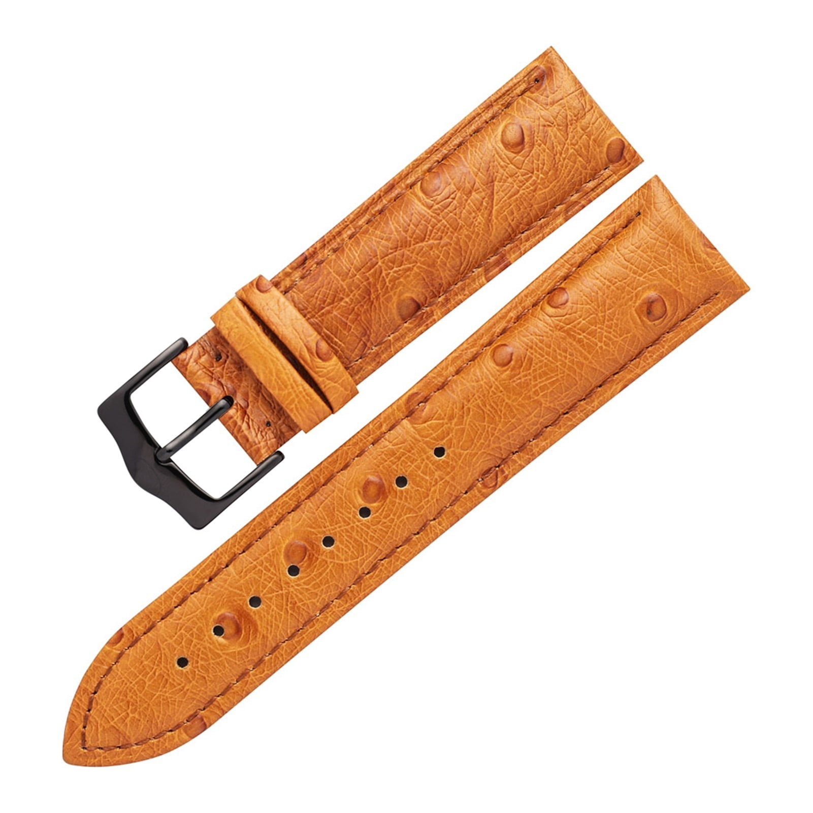Blue Red Ostrich Leather Watch Straps Fit For Huawei Watch GT/GT2 Fit ...