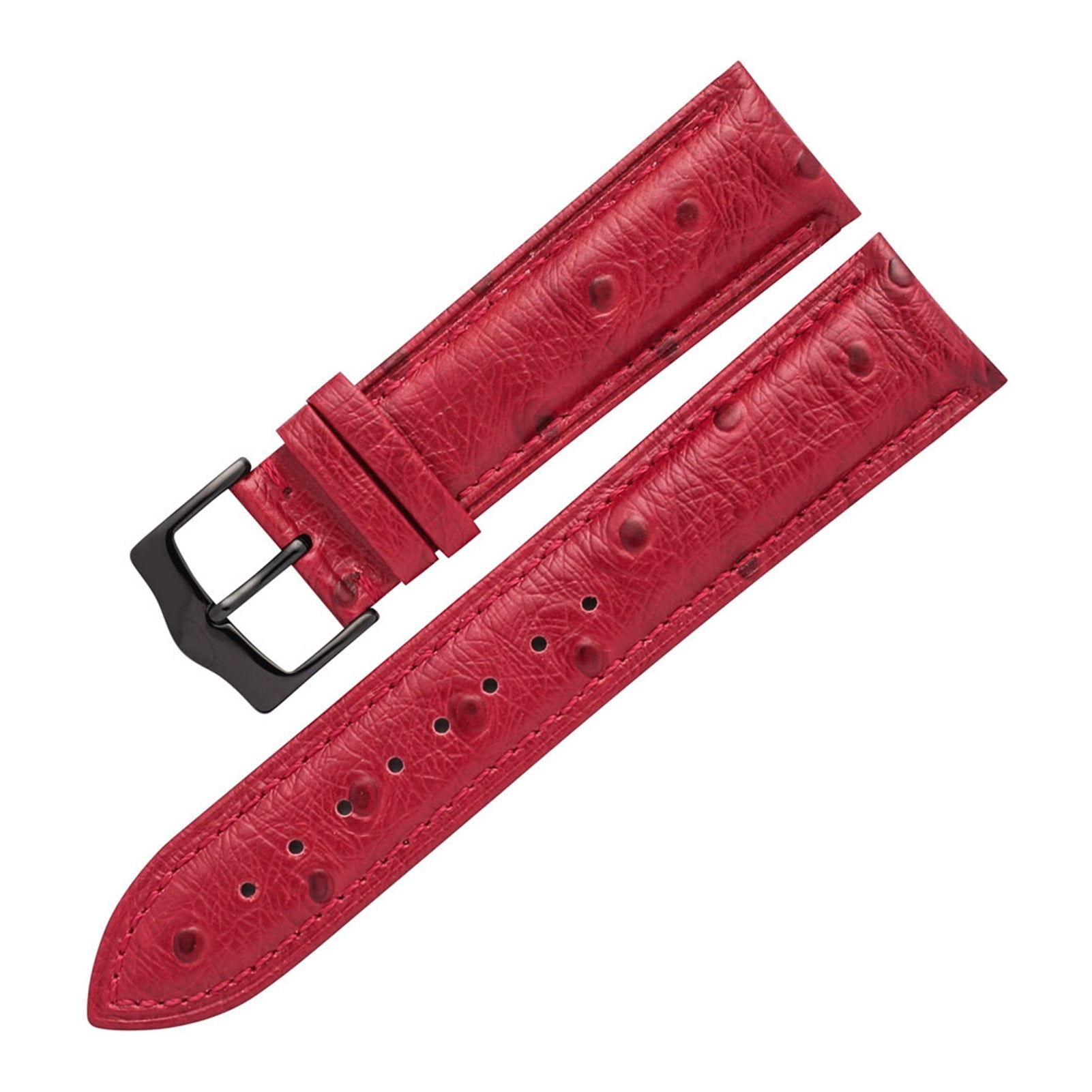 Blue Red Ostrich Leather Watch Straps Fit For Huawei Watch GT/GT2 Fit ...