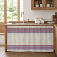 Blue Red Parallel Lines Cabinet Curtains for Kitchen 28"W x 51"L ...
