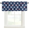 Blue Red Star Plaid Valances for Windows Farmhouse Kitchen Curtains ...