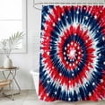 Blue Red Tie-dye Small Stall Shower Curtain, Waterproof Shower Curtains ...