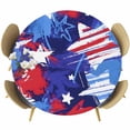 Blue Red USA Flag Round Tablecloth 36-44 Inch Round Fitted Table Cloth ...