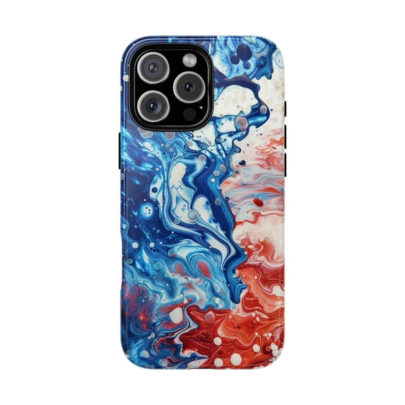 Blue Red Wave Abstract Liquid Artistic Modern Pattern Case with iPhone ...
