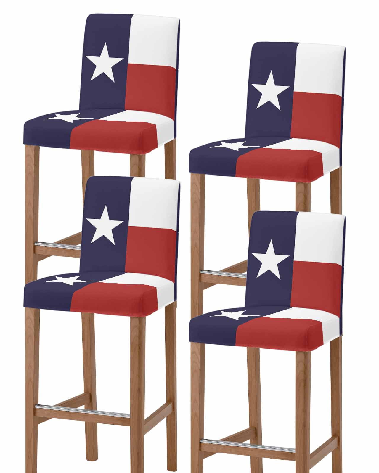Blue Red White Texas Flag with Star Bar Stool Covers Set of 4 ...