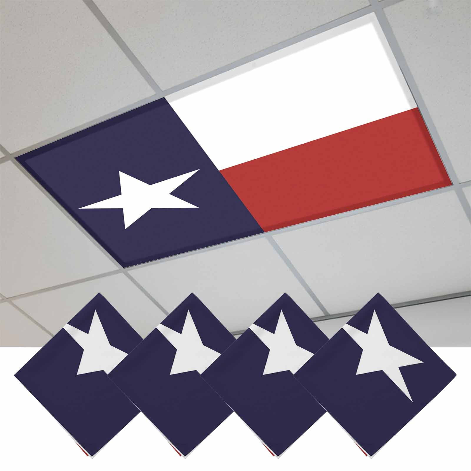 Blue Red White Texas Flag with Star Fluorescent Light Covers ...