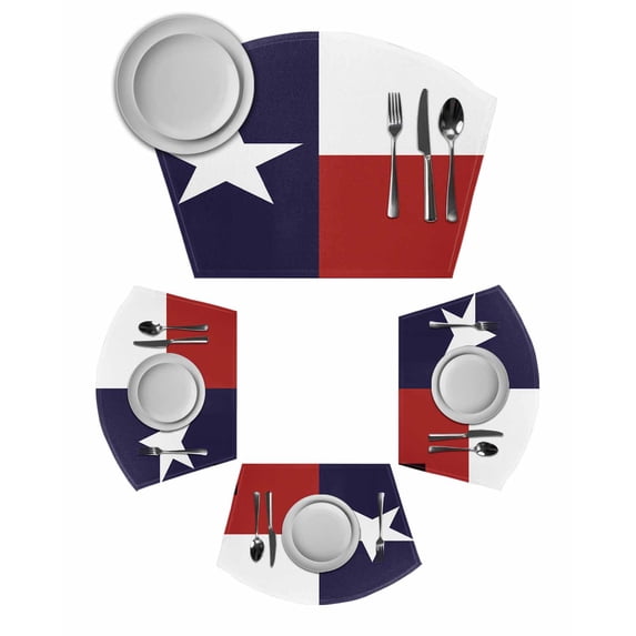 Blue Red White Texas Flag with Star Round Table Placemats Set of 2 ...