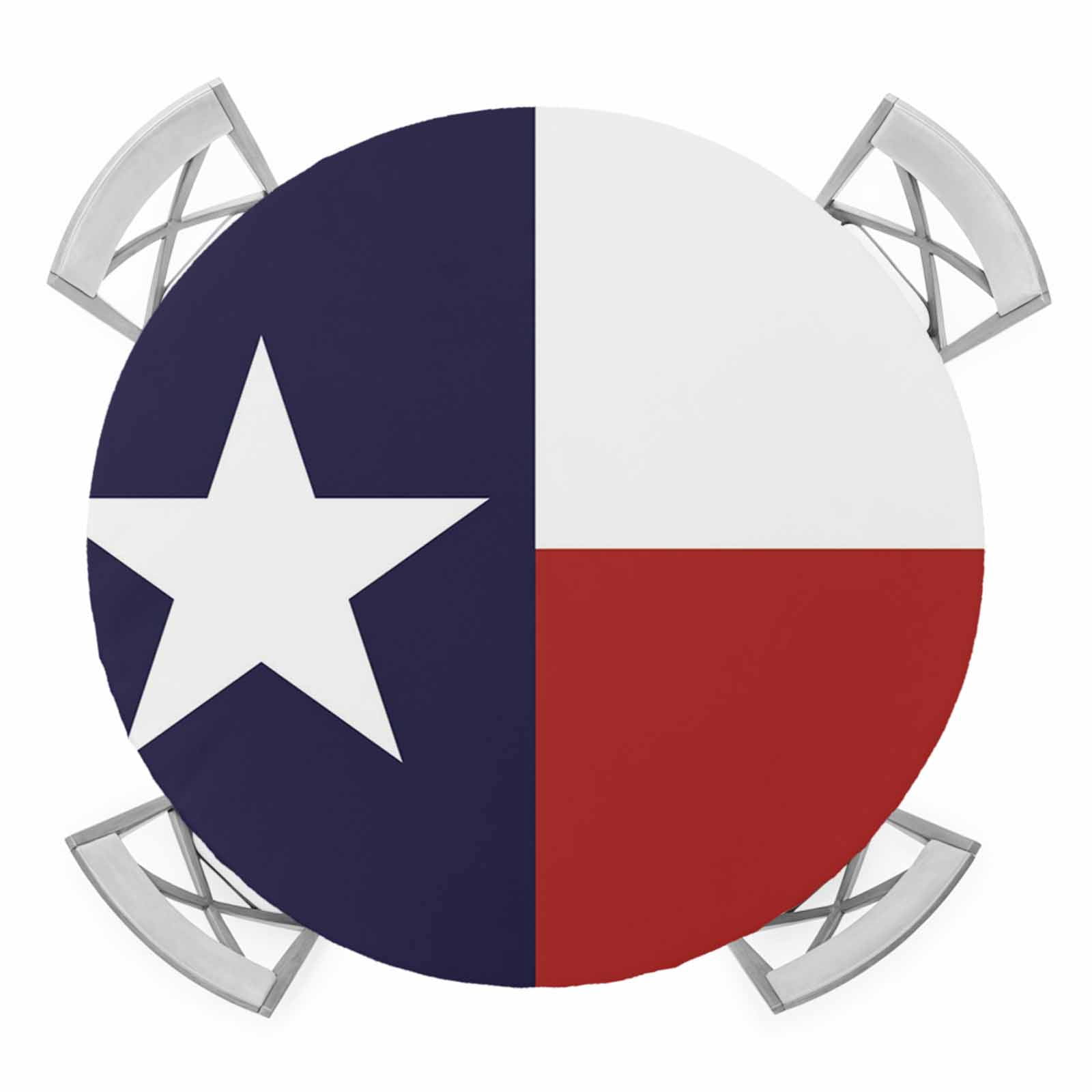 Blue Red White Texas Flag with Star Round Tablecloth for 55-60 Inch ...