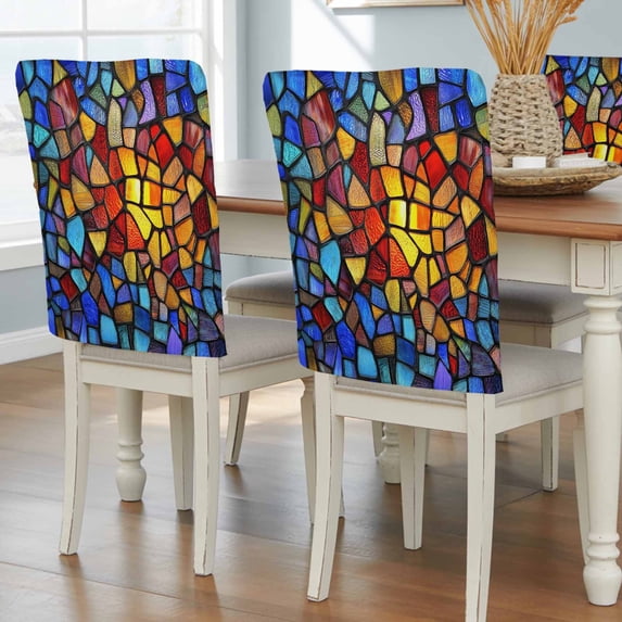 Blue Red Yellow Chair Back Covers, Removable Chair Covers for Dining ...