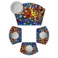 Blue Red Yellow Round Table Placemats Set of 6 Wedge Placemats, Modern ...