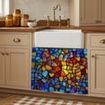Blue Red Yellow Small Cabinet Curtains 10.8"W x 13.4"L, Modern Colored ...