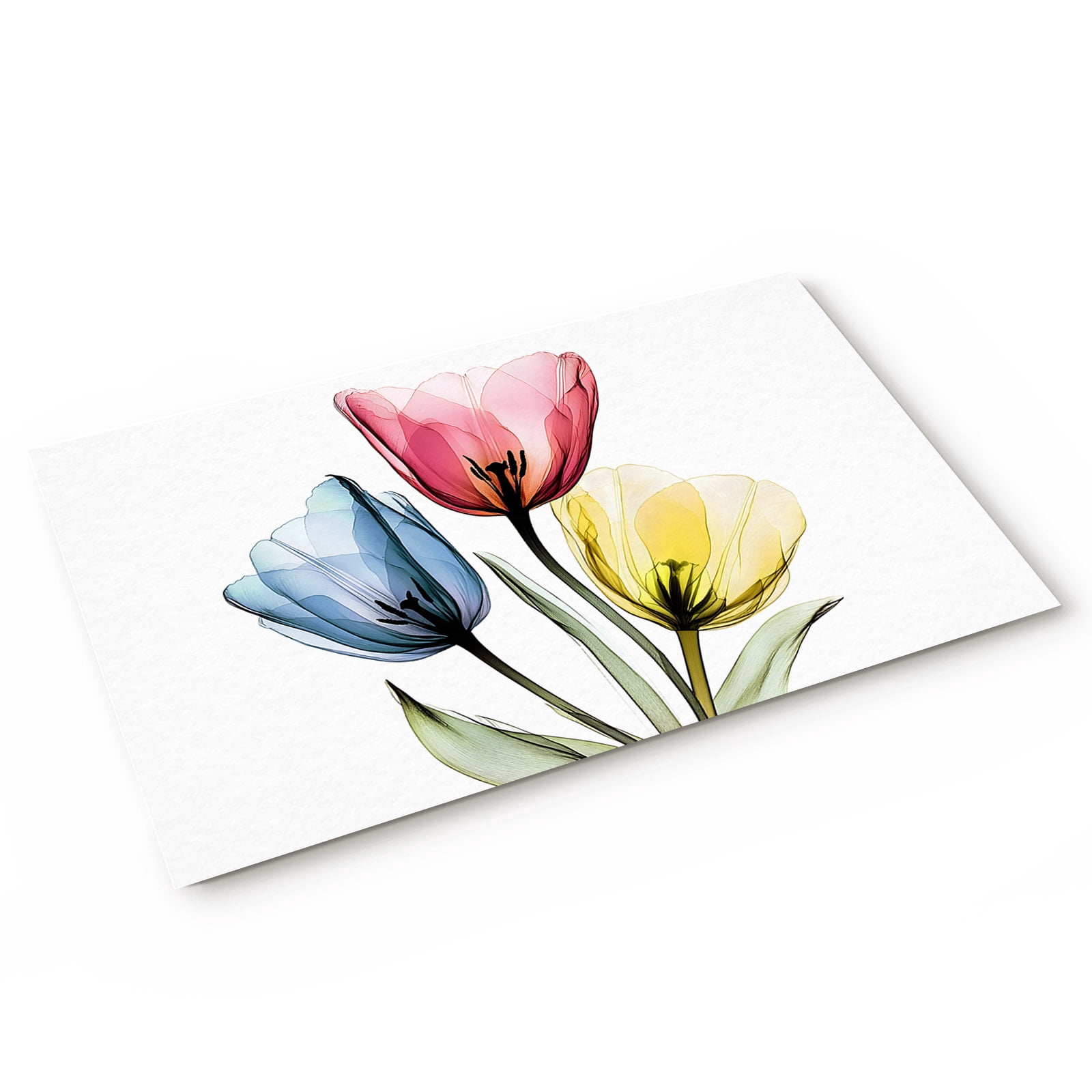 Blue Red Yellow Tulips Door Mat Country Flowers Non Slip Absorbent ...